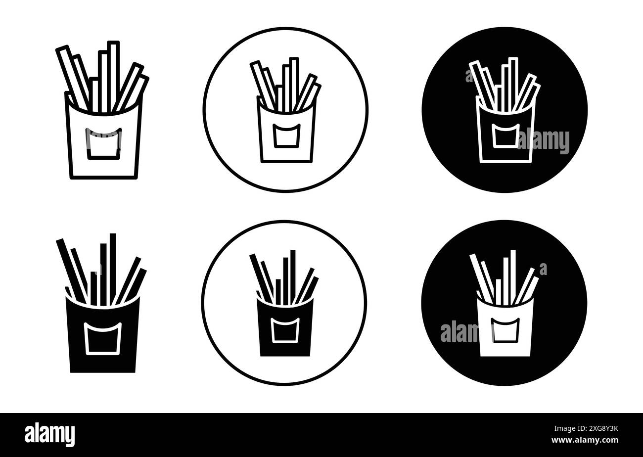 French fries icon vector logo set collection for web app ui Stock ...