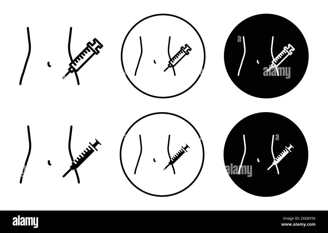 Insulin injecting icon vector logo set collection for web app ui Stock ...