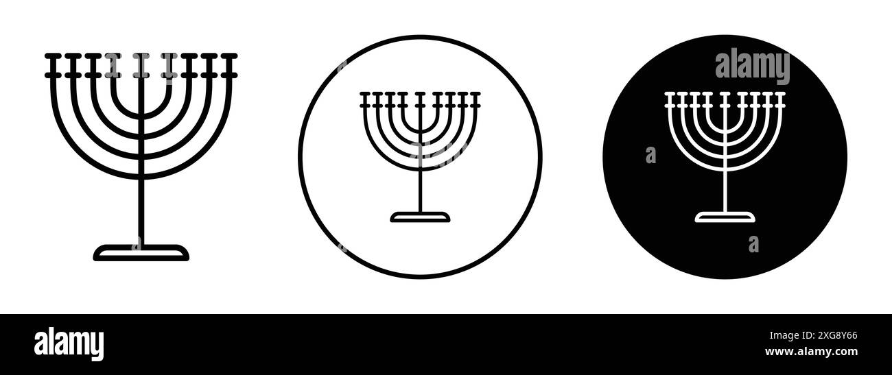 Jewish Candles icon vector logo set collection for web app ui Stock ...