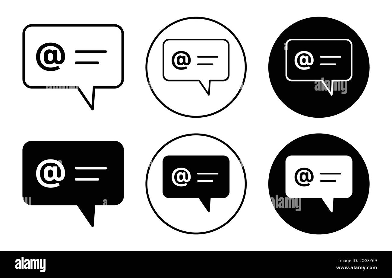 Mentions icon vector logo set collection for web app ui Stock Vector ...
