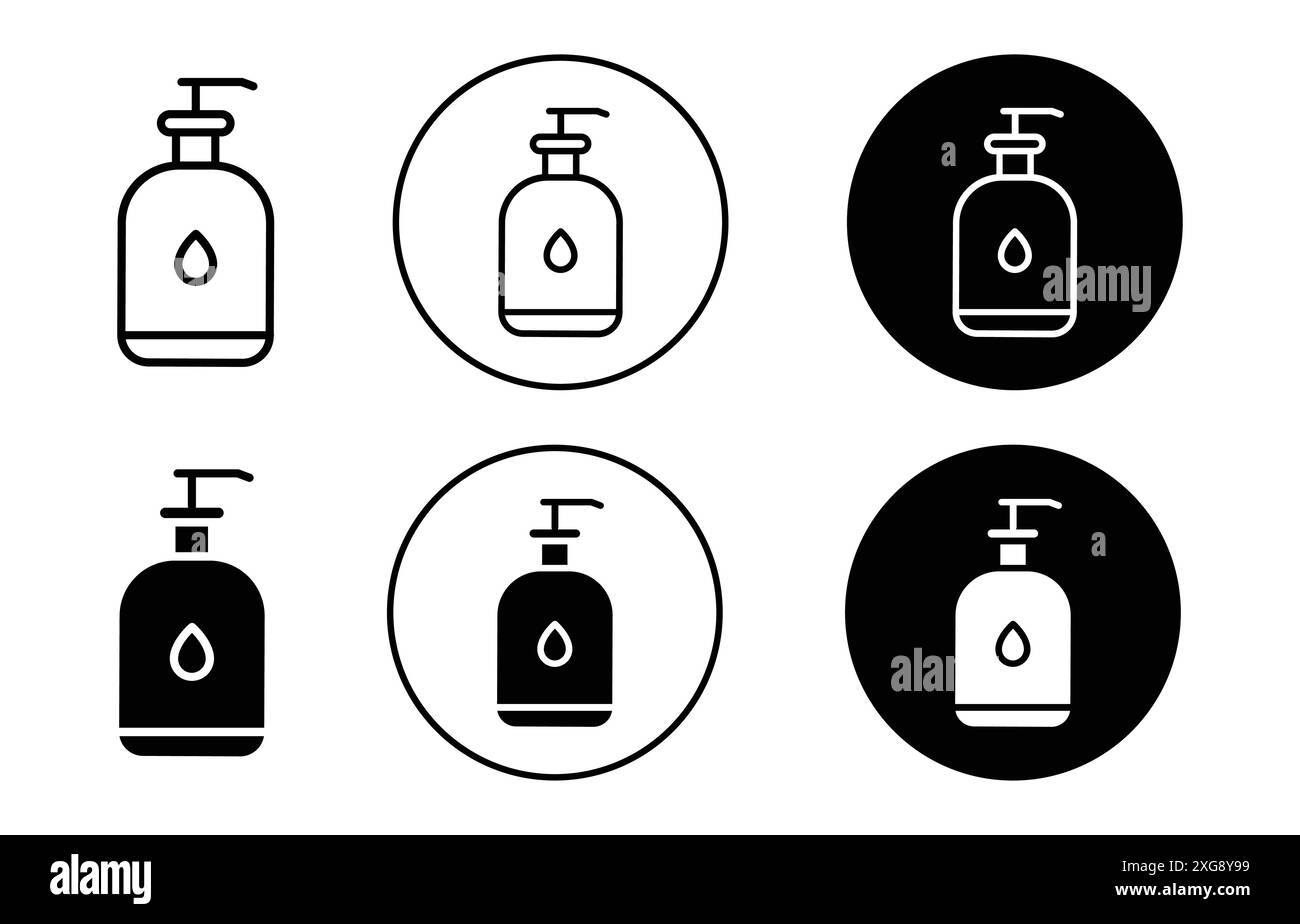 Liquid soap bottle icon vector logo set collection for web app ui Stock ...