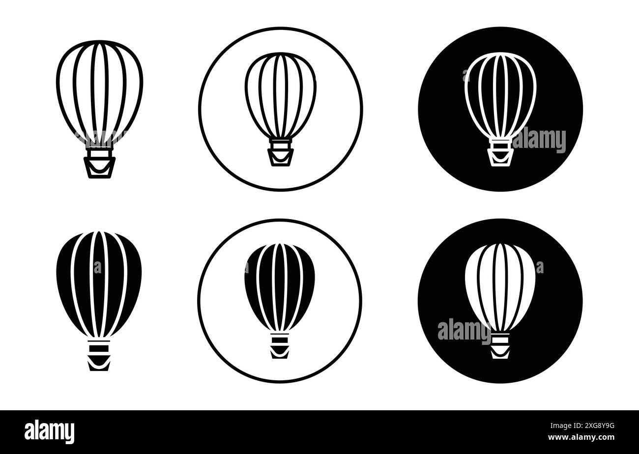 Hot air balloon icon vector logo set collection for web app ui Stock Vector Image & Art - Alamy