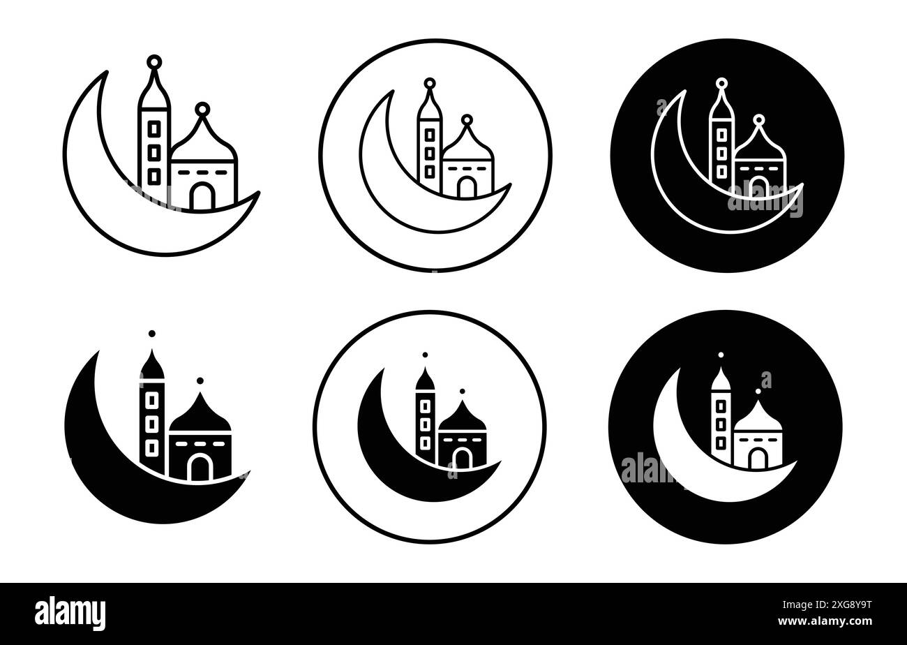 Islamic Ramadan icon vector logo set collection for web app ui Stock ...