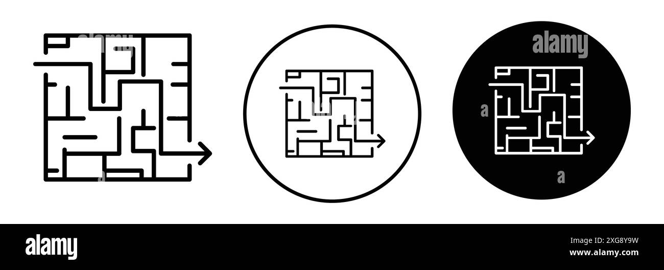 Maze icon vector logo set collection for web app ui Stock Vector Image ...
