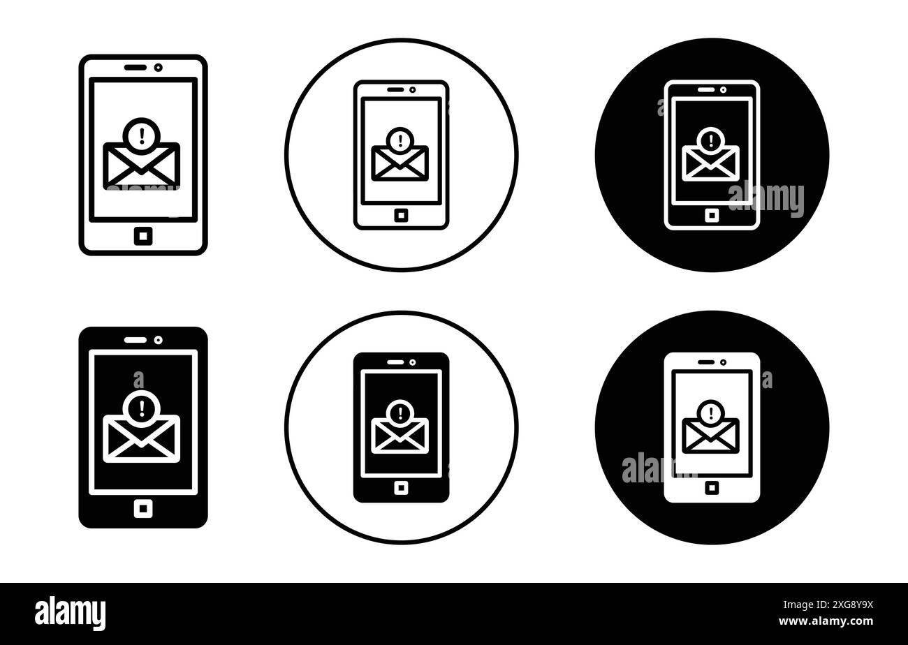 Mobile message notification icon vector logo set collection for web app ...