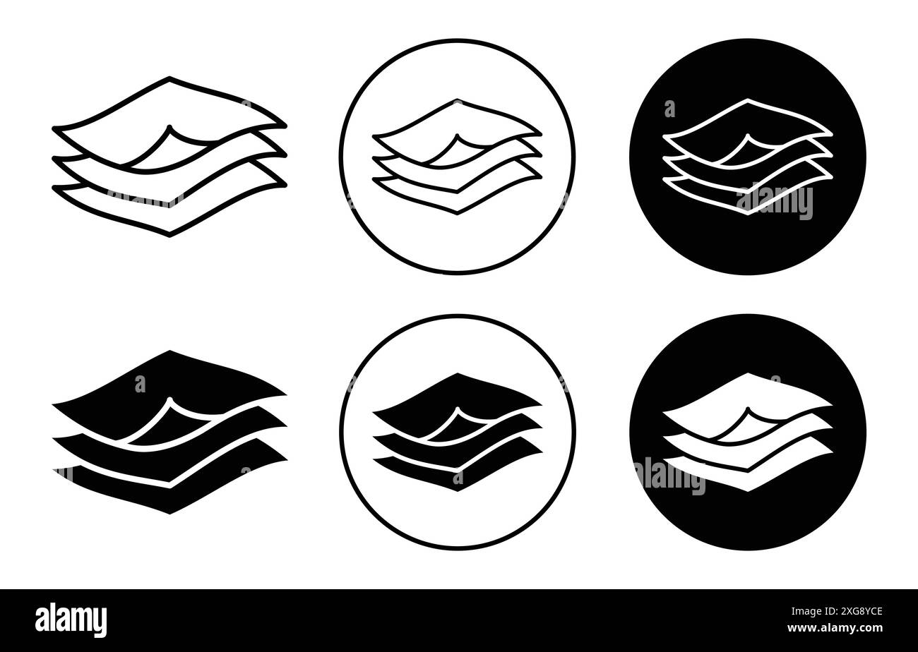 Layer Of Fabric Icon Vector Logo Set Collection For Web App Ui Stock 1384