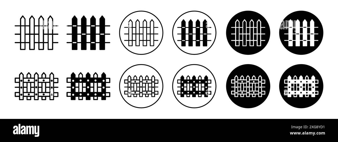 Plank fence icon vector logo set collection for web app ui Stock Vector ...