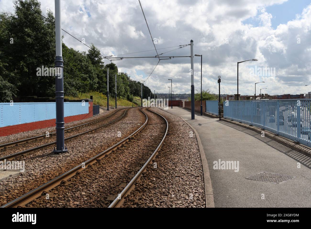 Tram lines tracks in Sheffield England UK Urban light rail metro system ...