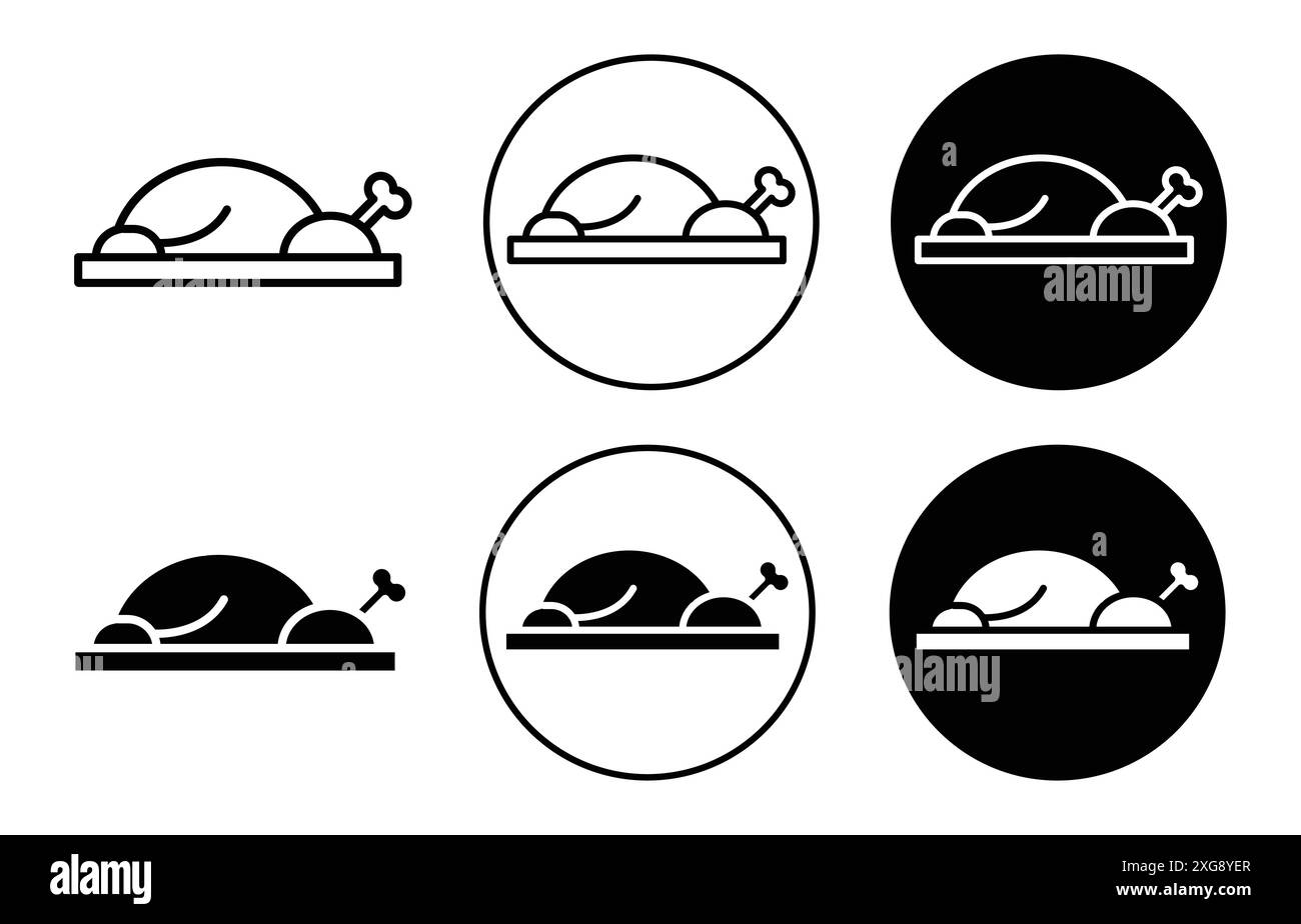 Peking duck food icon vector logo set collection for web app ui Stock ...