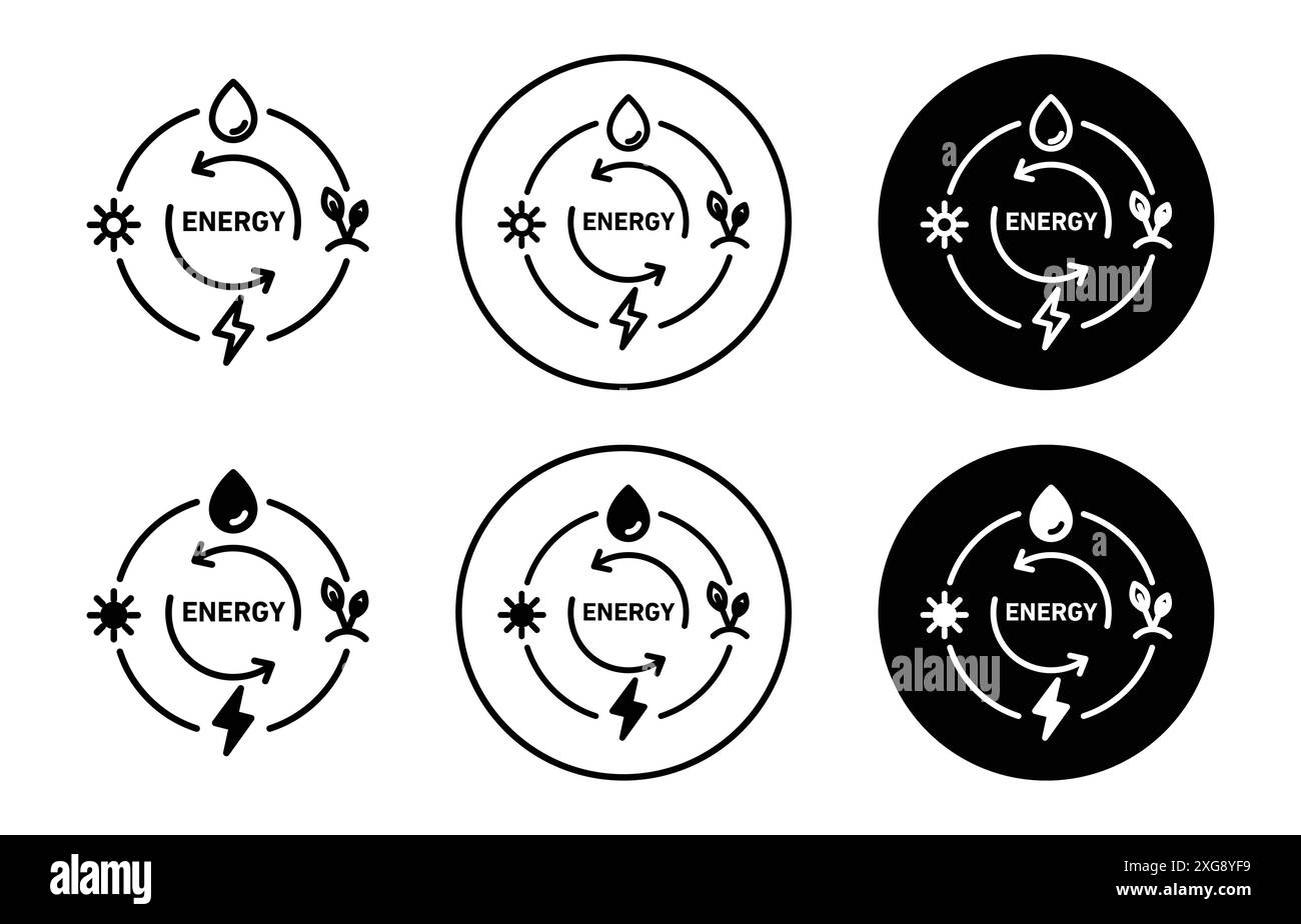 Renewable energy icon vector logo set collection for web app ui Stock Vector Image & Art - Alamy