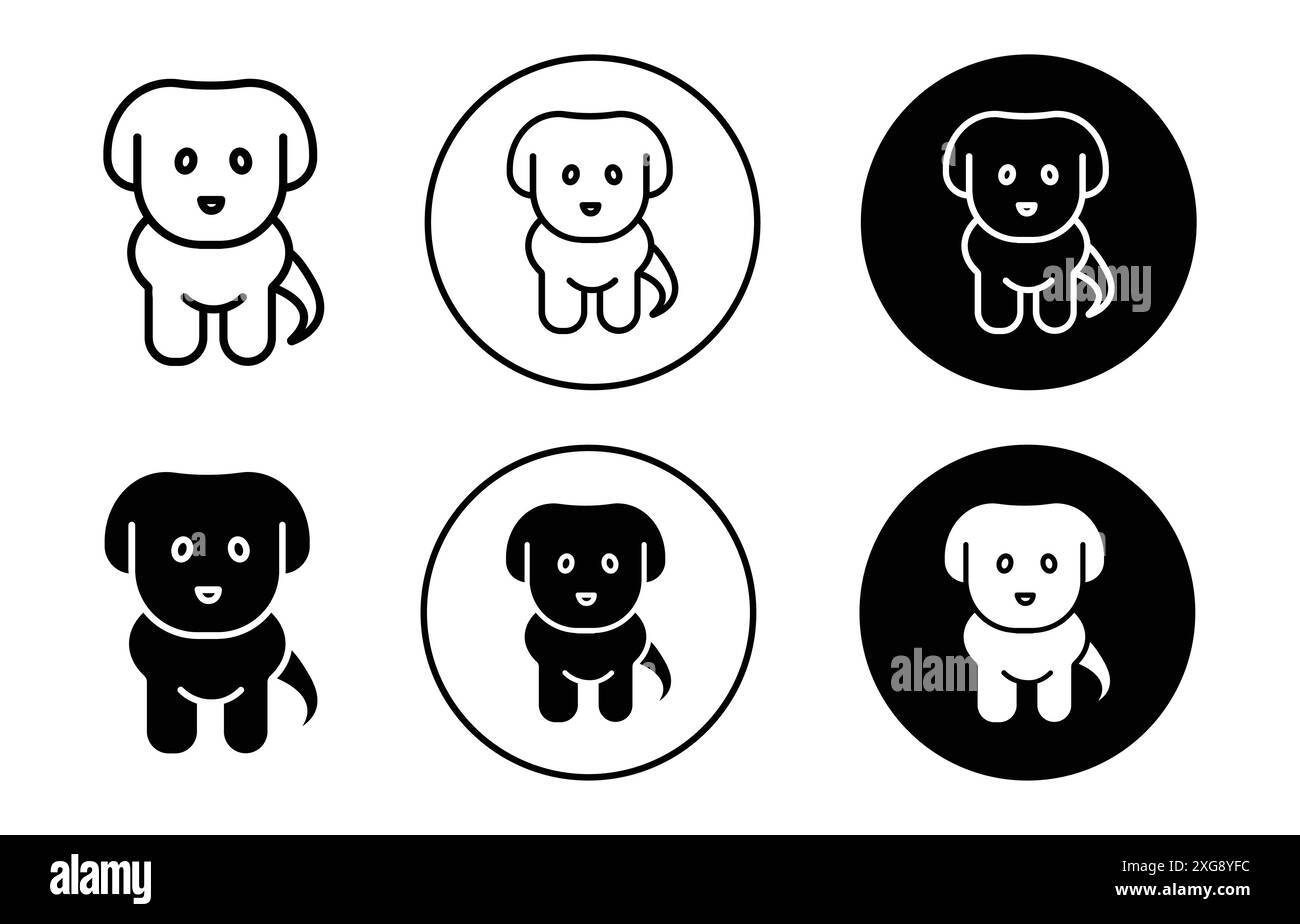 Little puppy icon vector logo set collection for web app ui Stock ...