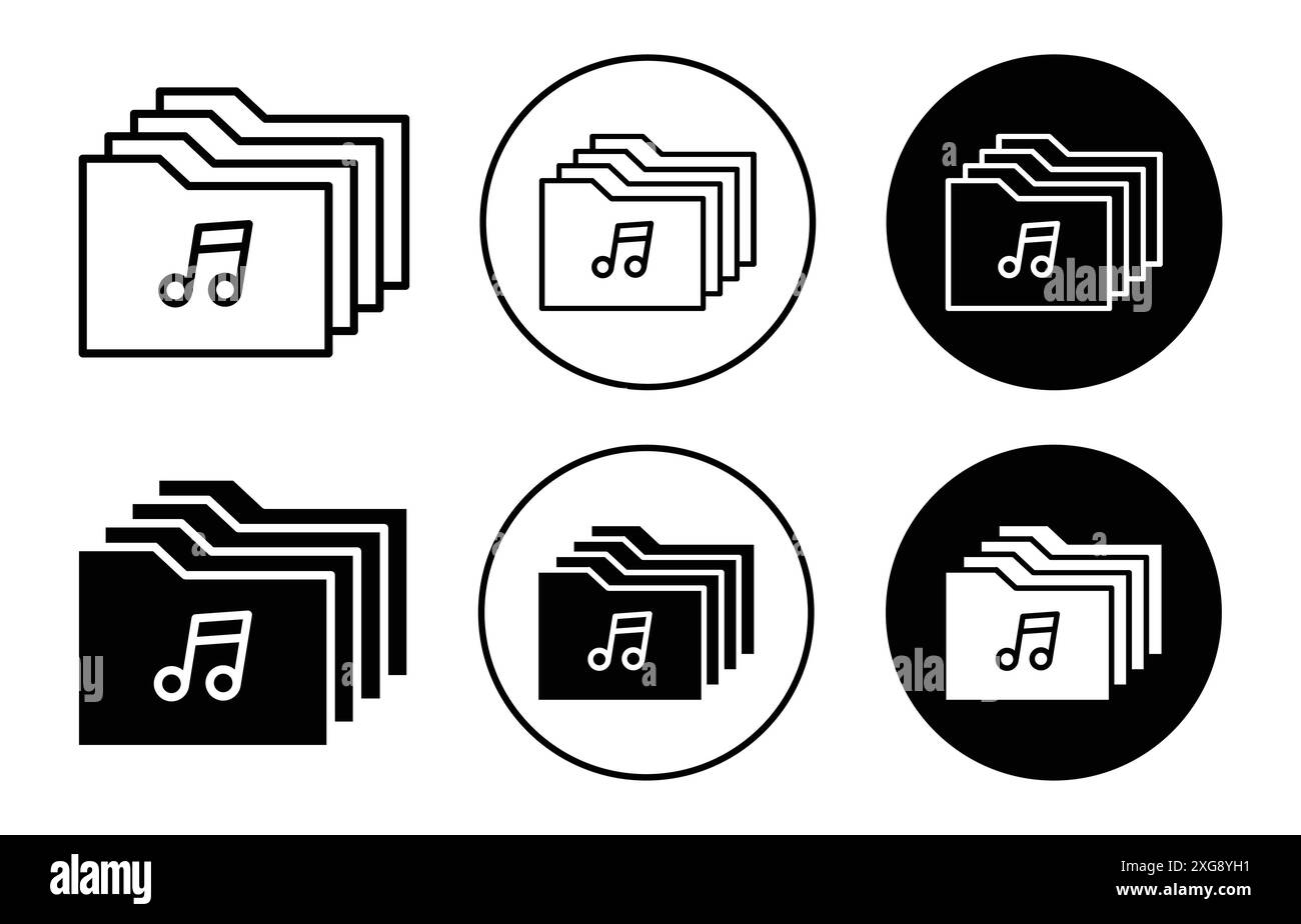 music collection icon vector logo set collection for web app ui Stock ...