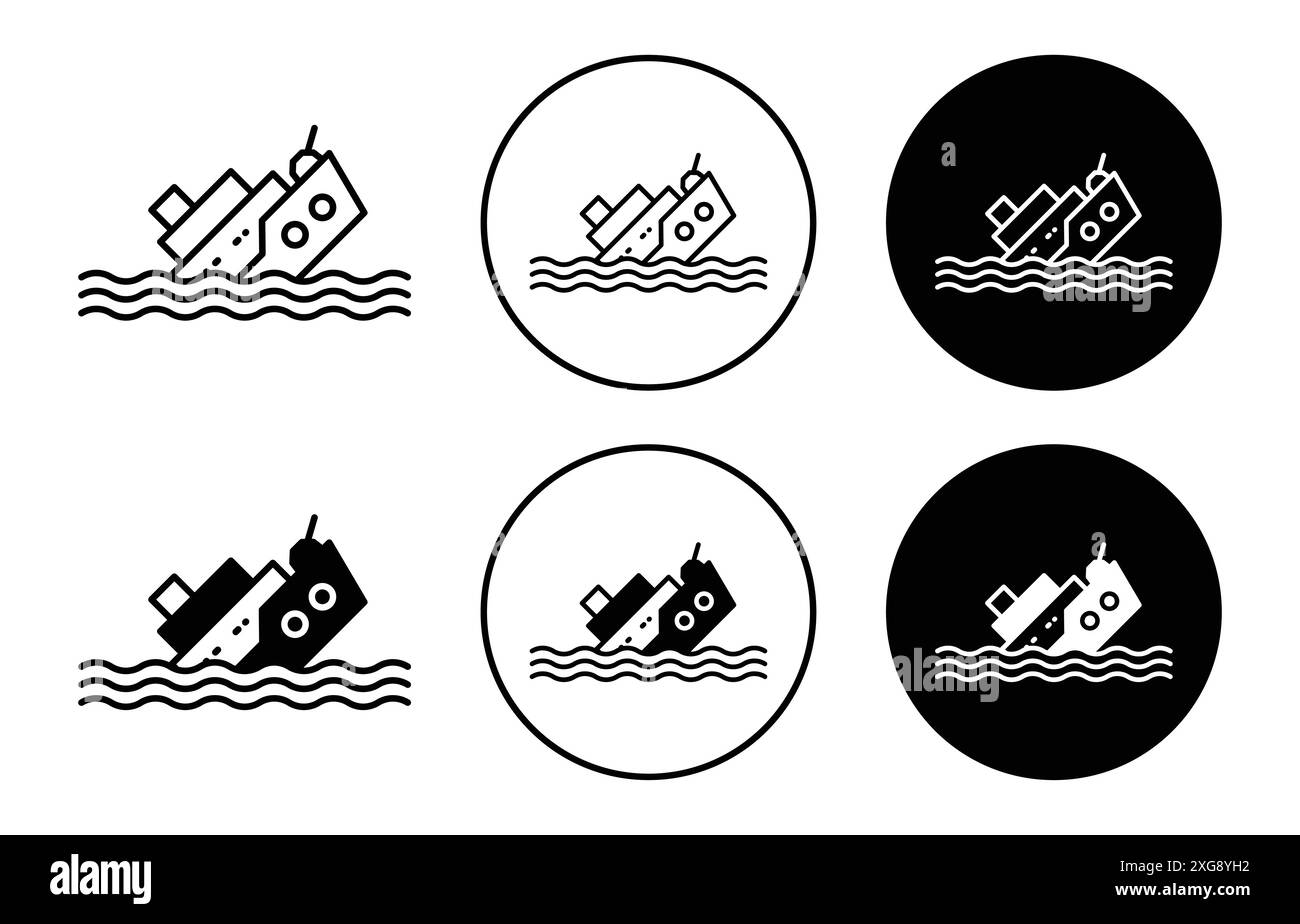 Sinking Icon vector logo set collection for web app ui Stock Vector ...