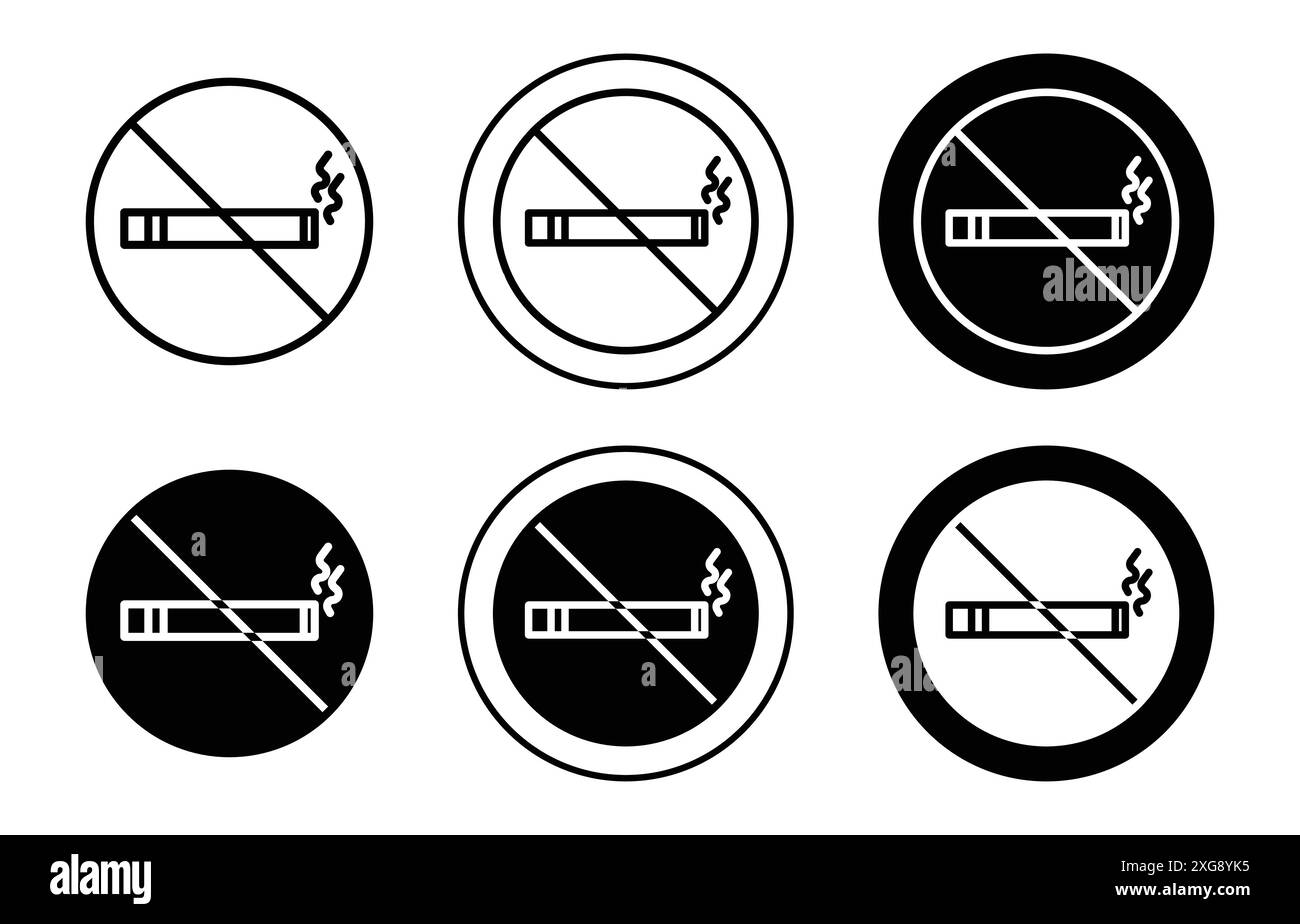 No smoking icon vector logo set collection for web app ui Stock Vector ...
