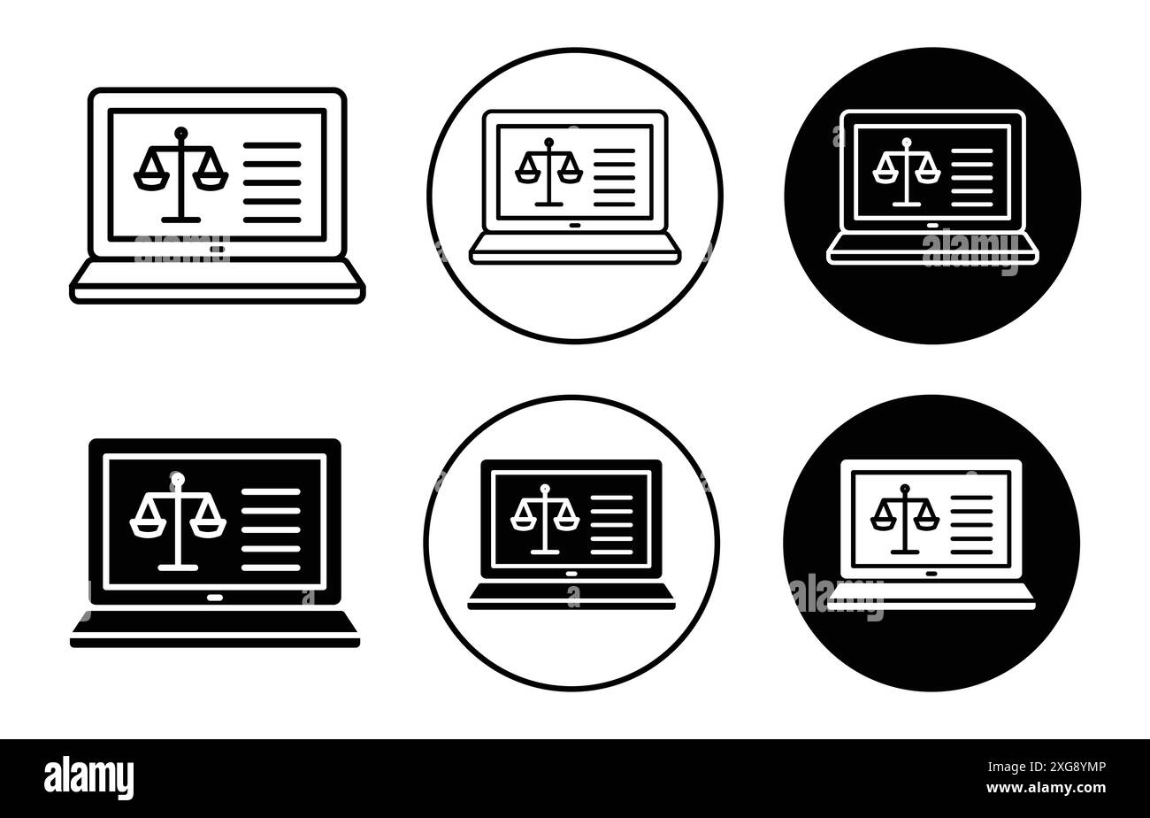 Online court icon vector logo set collection for web app ui Stock ...