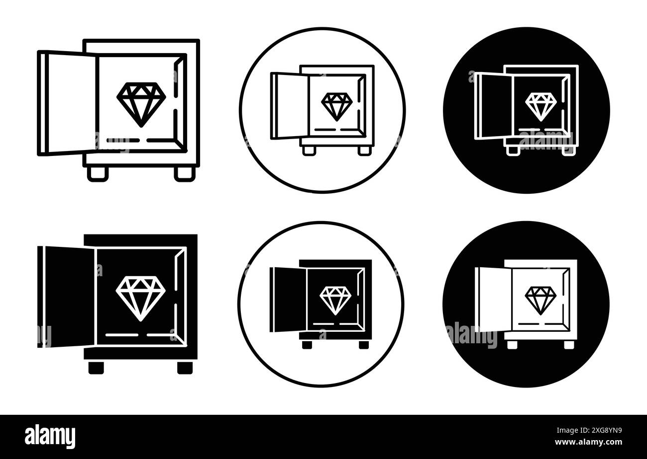 Open Safe Box Icon Vector Logo Set Collection For Web App Ui Stock Vector Image And Art Alamy