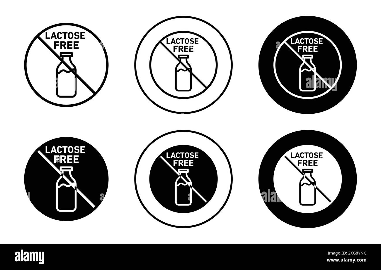 no lactose icon vector logo set collection for web app ui Stock Vector ...