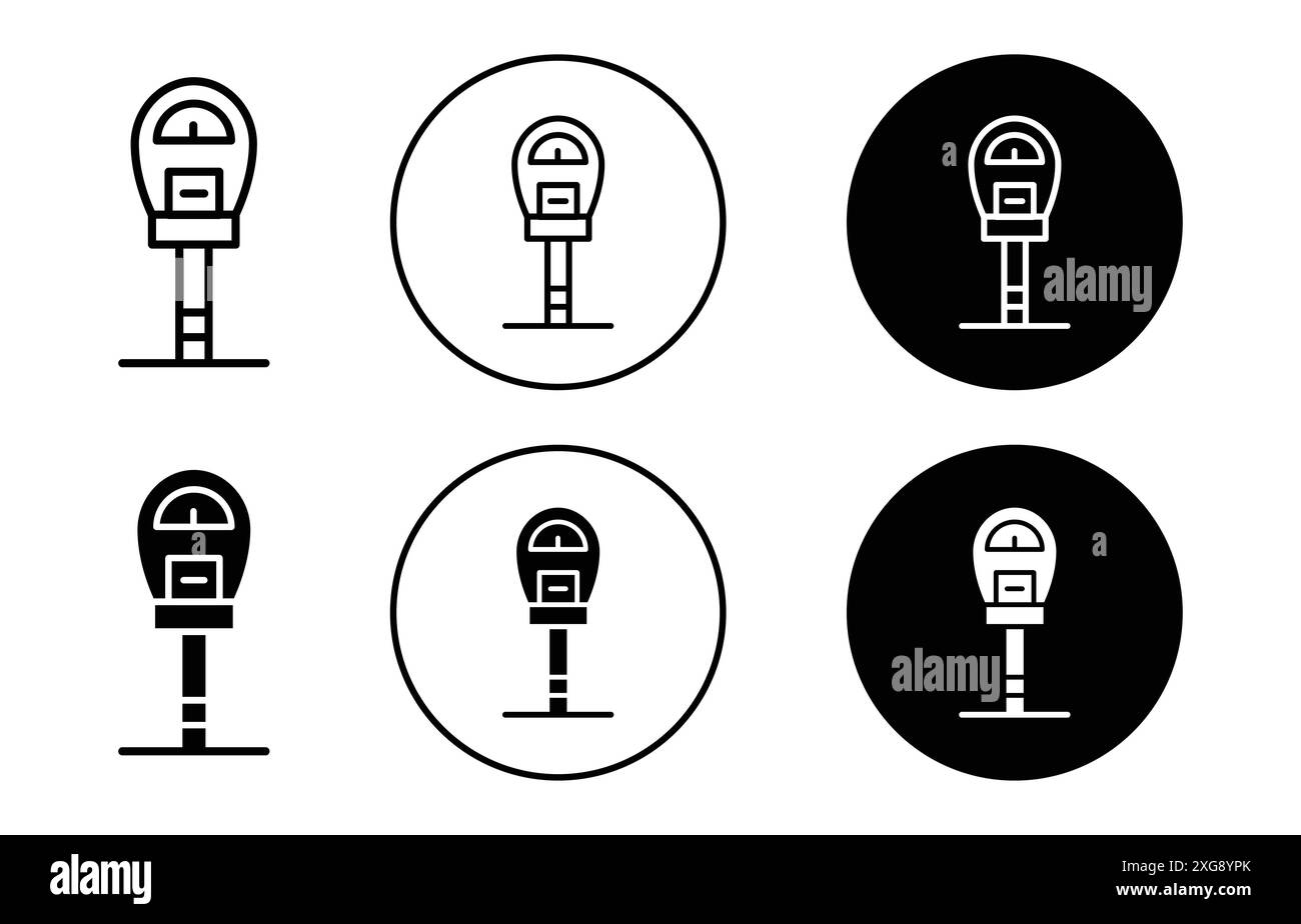 Parking Meter Icon Vector Logo Set Collection For Web App Ui Stock