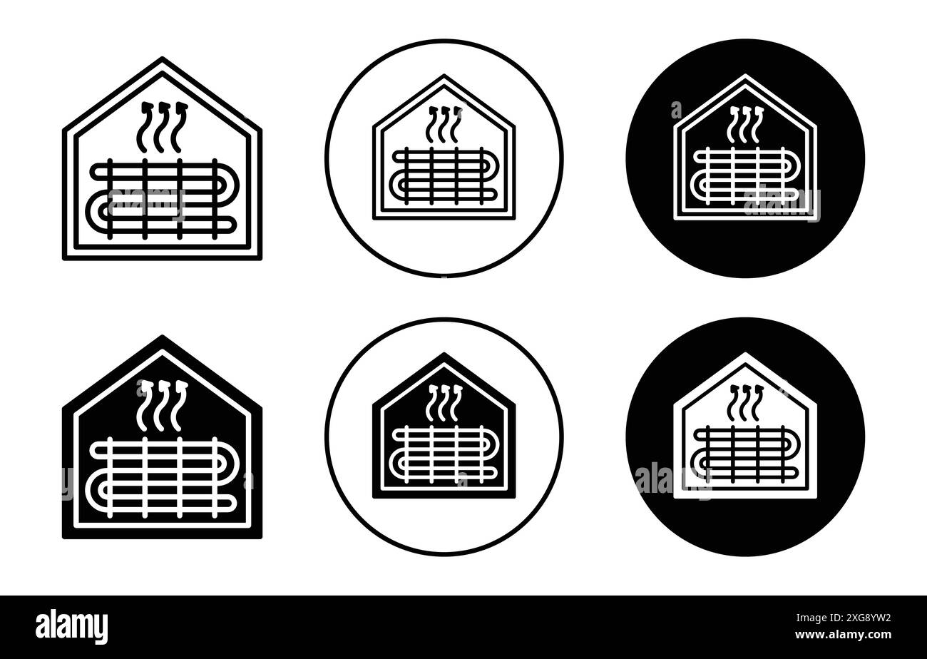 Underfloor heating icon vector logo set collection for web app ui Stock Vector Image & Art - Alamy