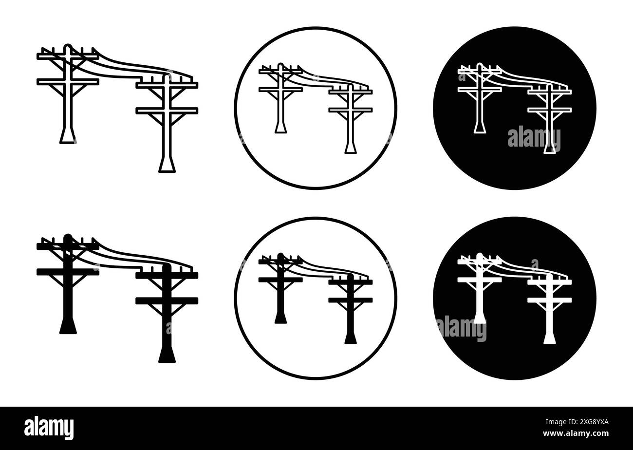 power pole icon vector logo set collection for web app ui Stock Vector ...
