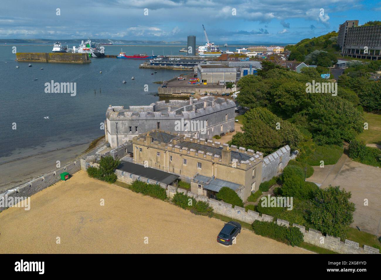 Castletown, Portland, Dorset, UK. 7th July 2024. UK Weather: Aerial ...
