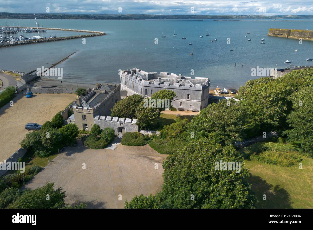 Castletown, Portland, Dorset, UK. 7th July 2024. UK Weather: Aerial ...