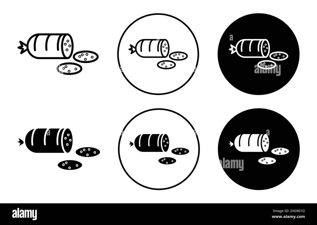 Sausage salami icon vector logo set collection for web app ui Stock ...