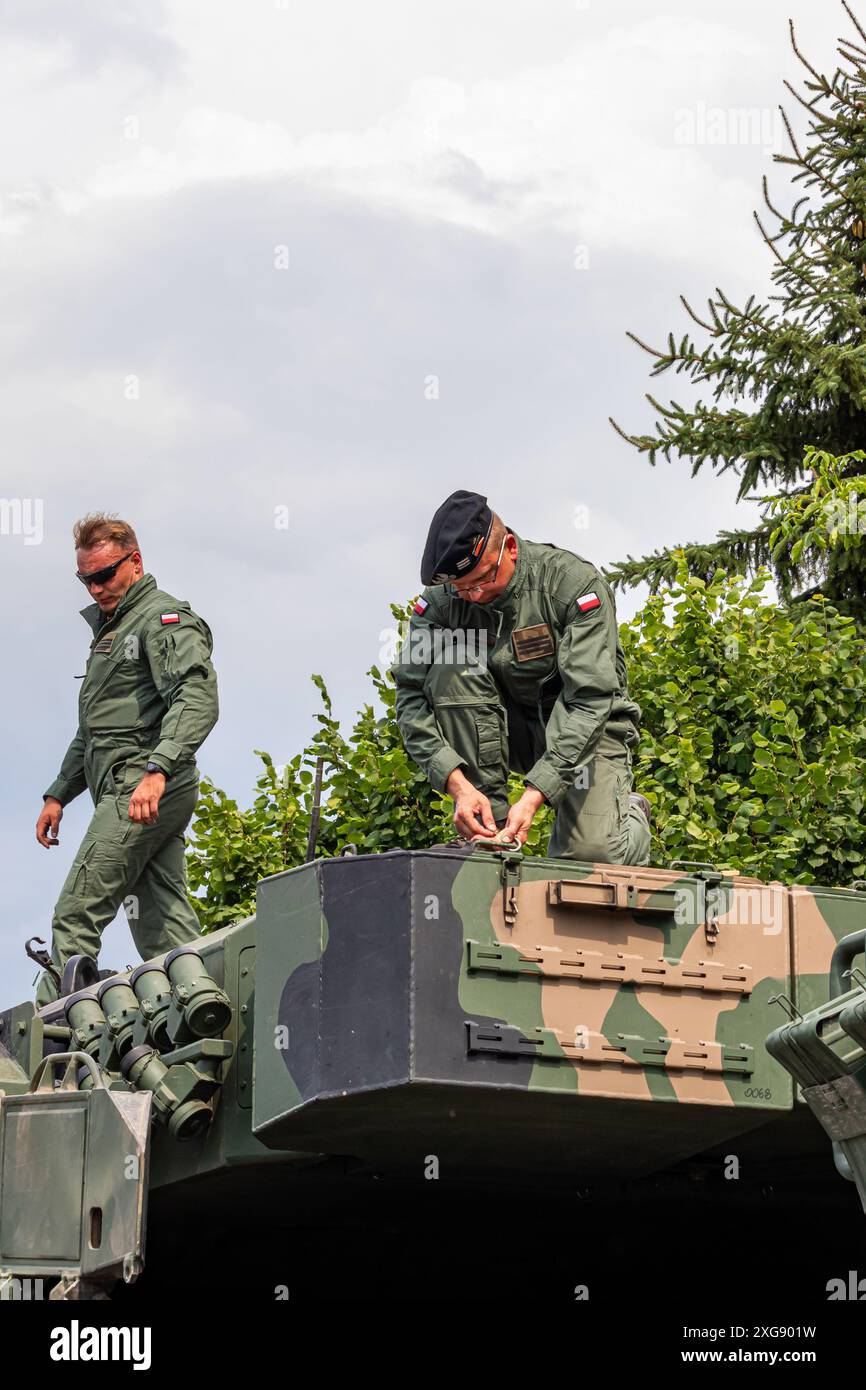 July 7, 2024 Krasnik Poland. Presentation of military vehicles Stock ...