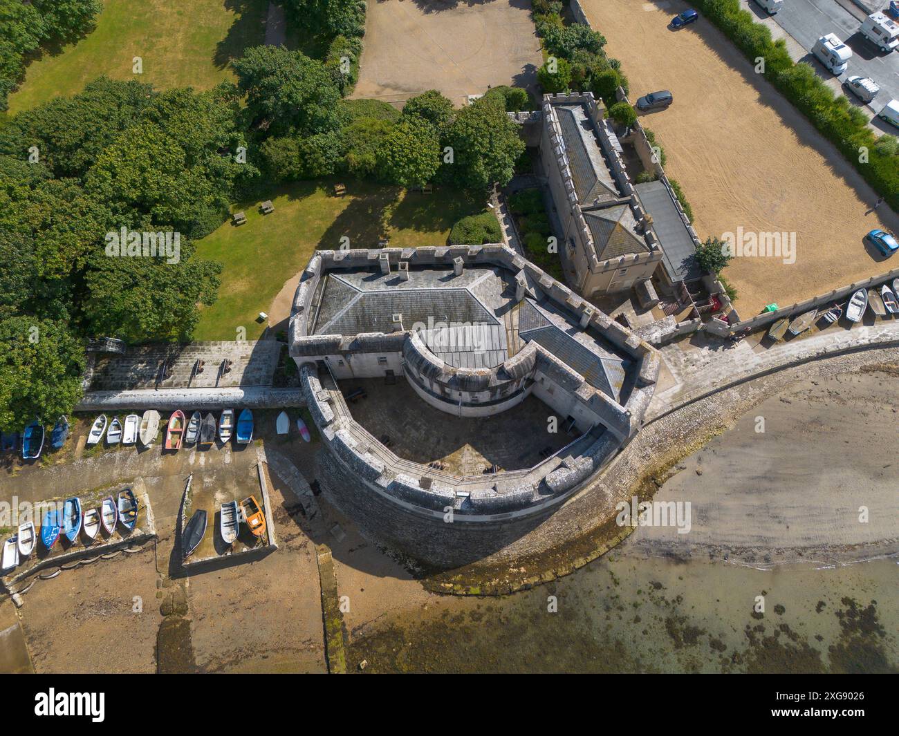Castletown, Portland, Dorset, UK. 7th July 2024. UK Weather: Aerial ...
