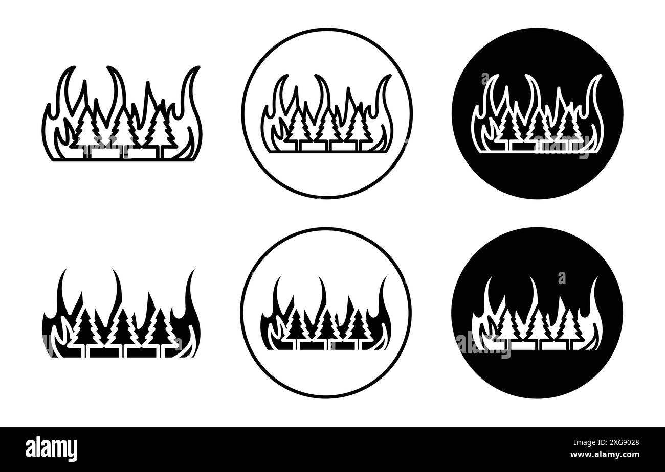 Bushfire vector vectors Black and White Stock Photos & Images - Alamy