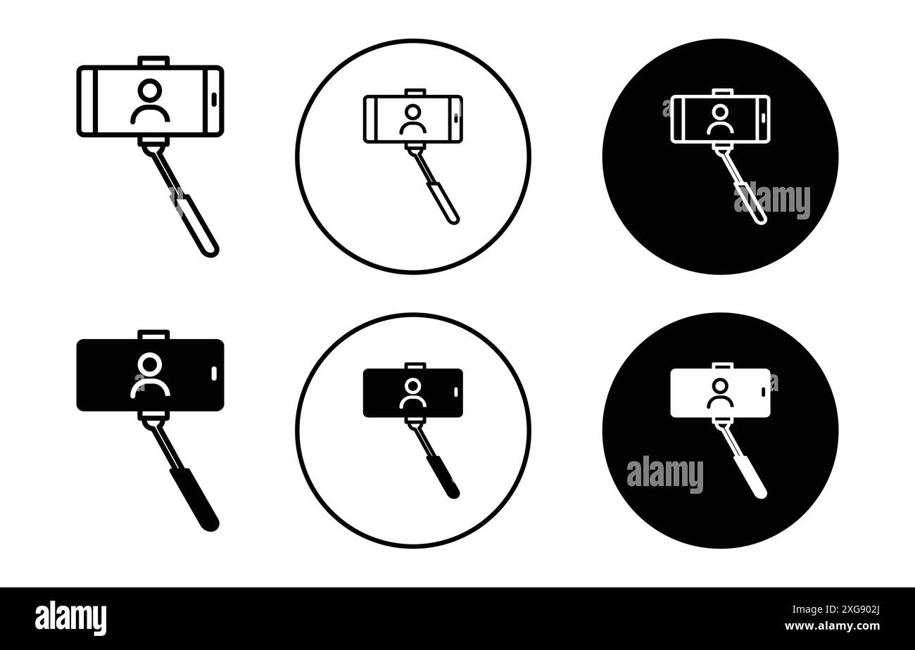 Selfie stick mobile phone icon Stock Vector Images - Alamy