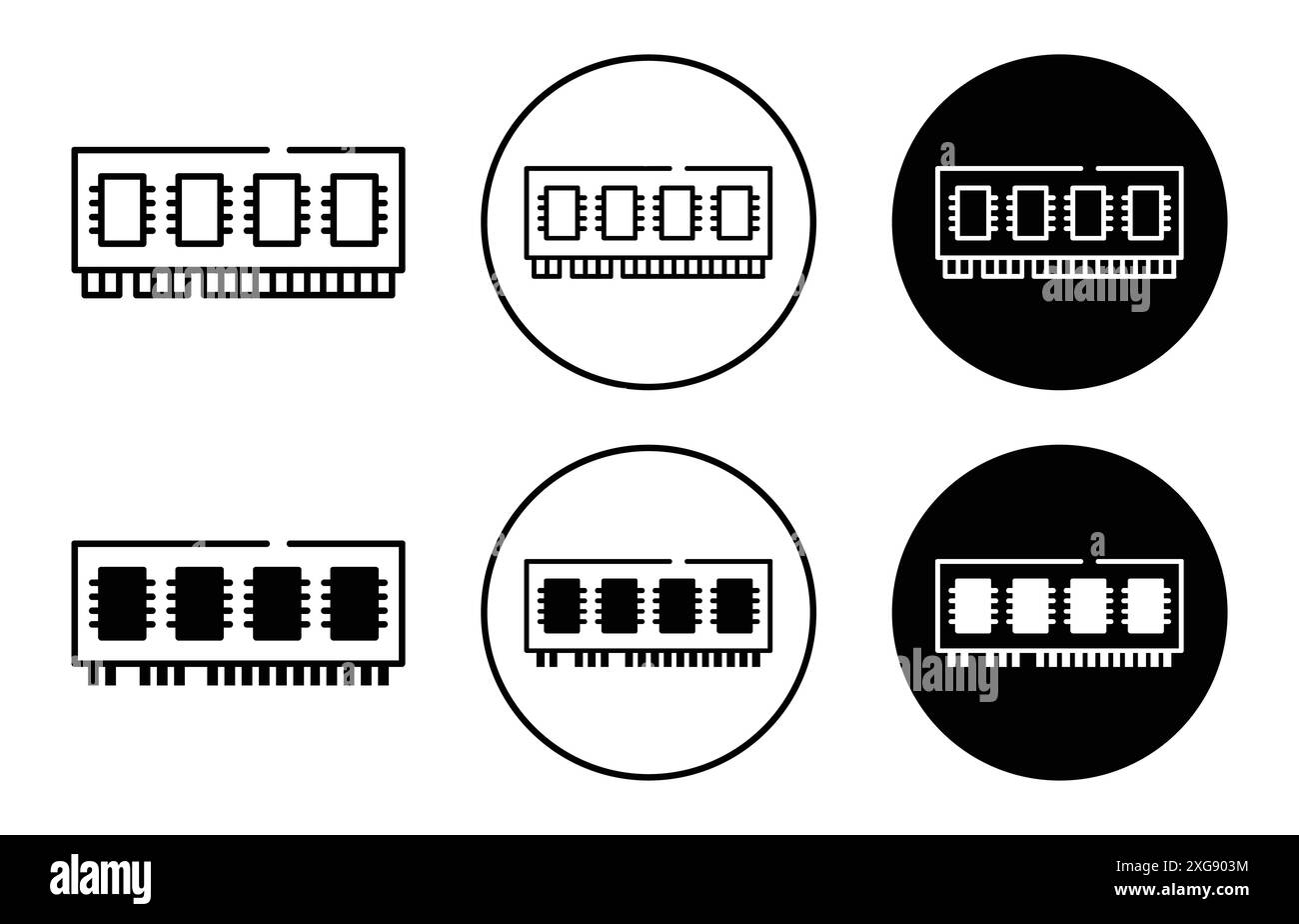 Ram memory icon vector logo set collection for web app ui Stock Vector Image & Art - Alamy
