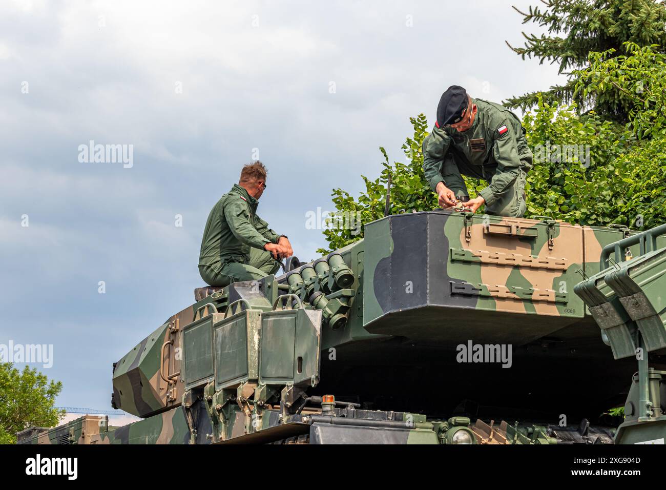 July 7, 2024 Krasnik Poland. Presentation of military vehicles Stock ...