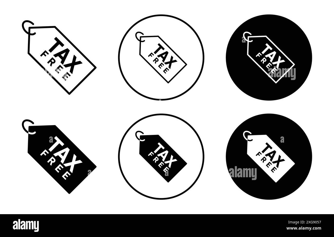 Tax free Icon vector logo set collection for web app ui Stock Vector ...