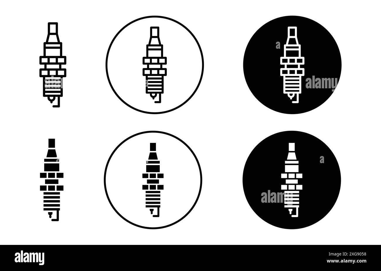 Spark plug icon vector logo set collection for web app ui Stock Vector Image & Art - Alamy