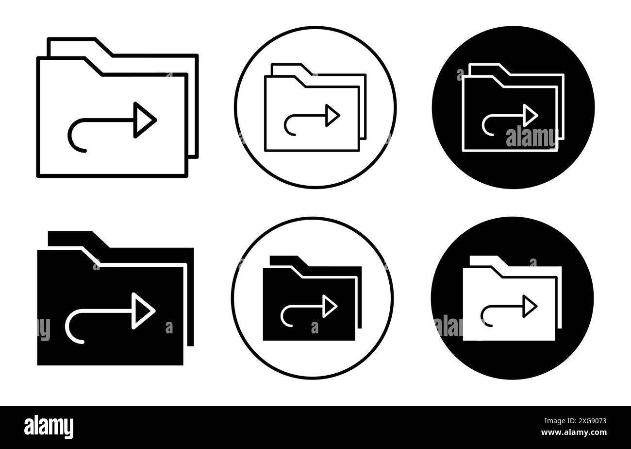 Share Folder Line Icon Vector Logo Set Collection For Web App Ui Stock