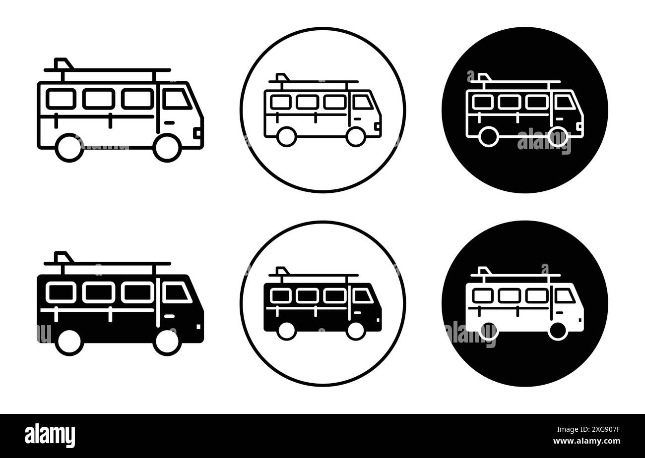 Surfing Bus icon vector logo set collection for web app ui Stock Vector ...