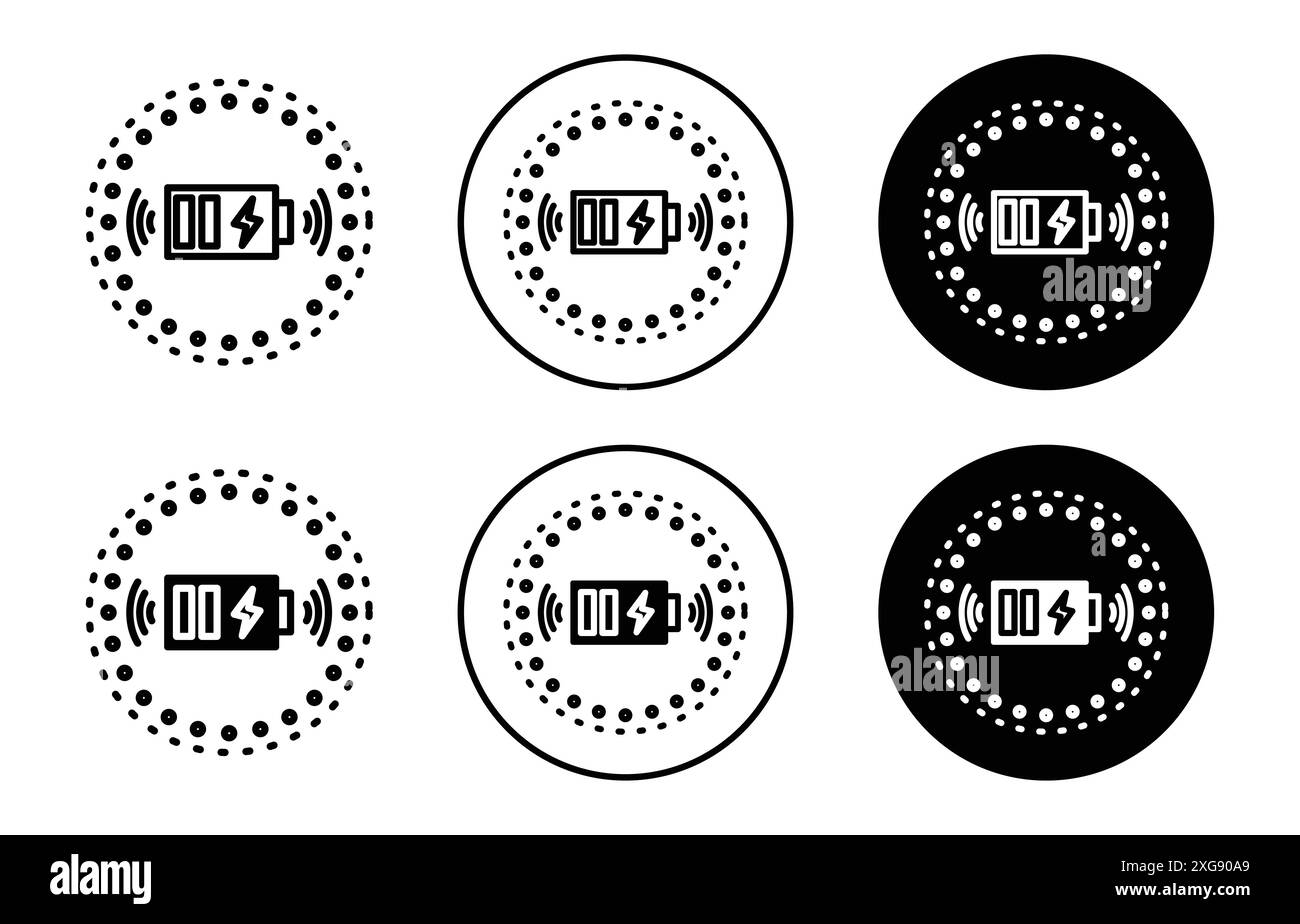 Wireless charging icon vector logo set collection for web app ui Stock Vector Image & Art - Alamy