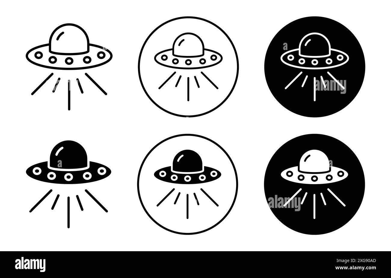 UFO Icon vector logo set collection for web app ui Stock Vector Image ...