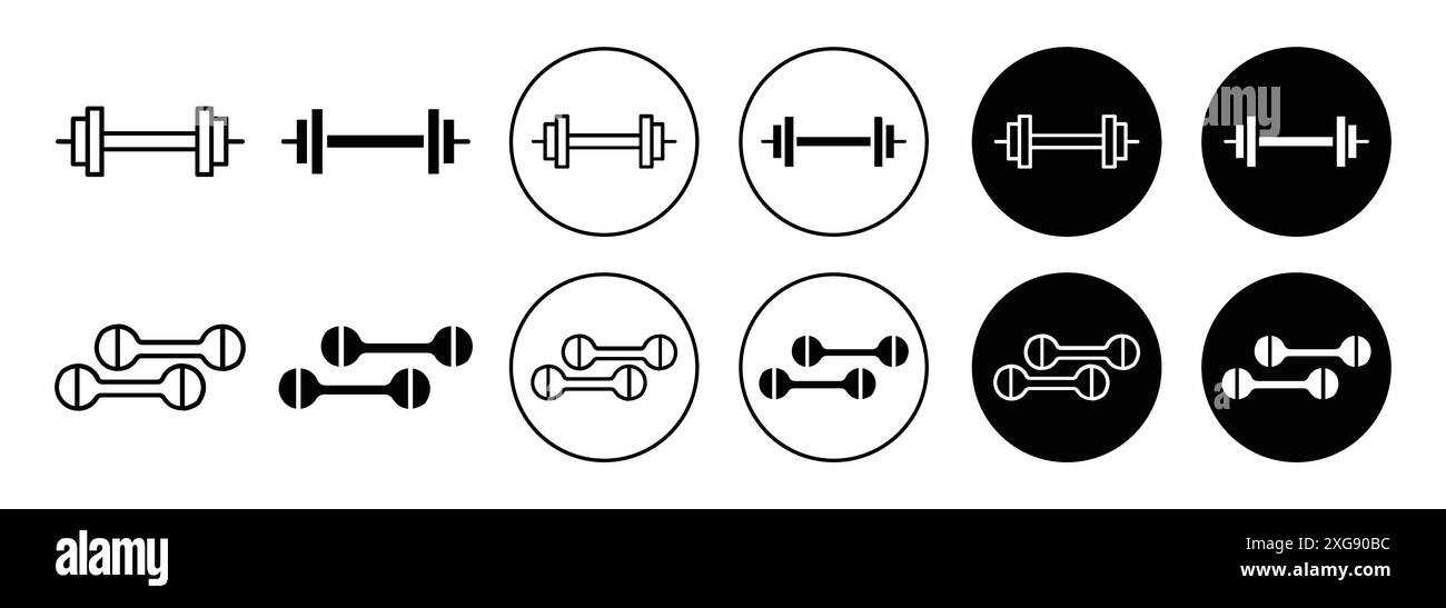 Weight barbell icon vector logo set collection for web app ui Stock ...