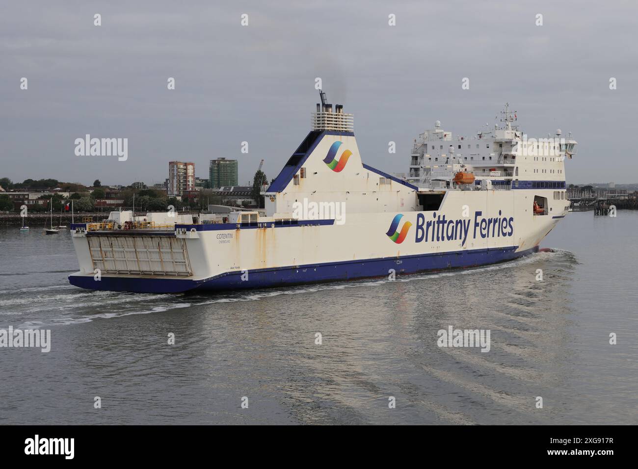 The roll on roll off Brittany Ferries vehicle and passenger vessel MV ...