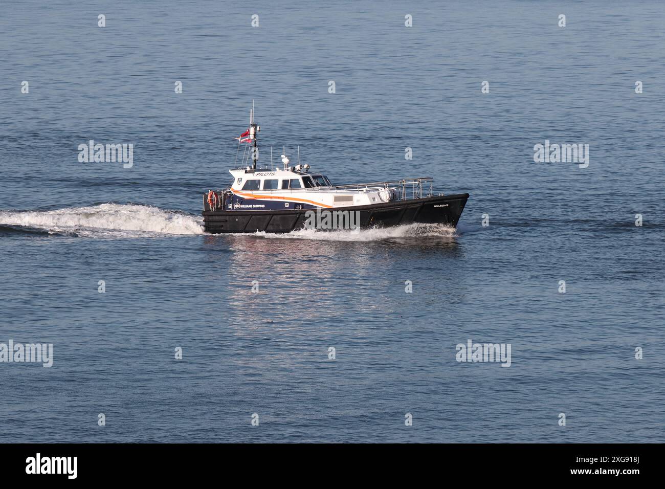 The Williams Shipping commercial pilot vessel WILLSERVE travelling at ...