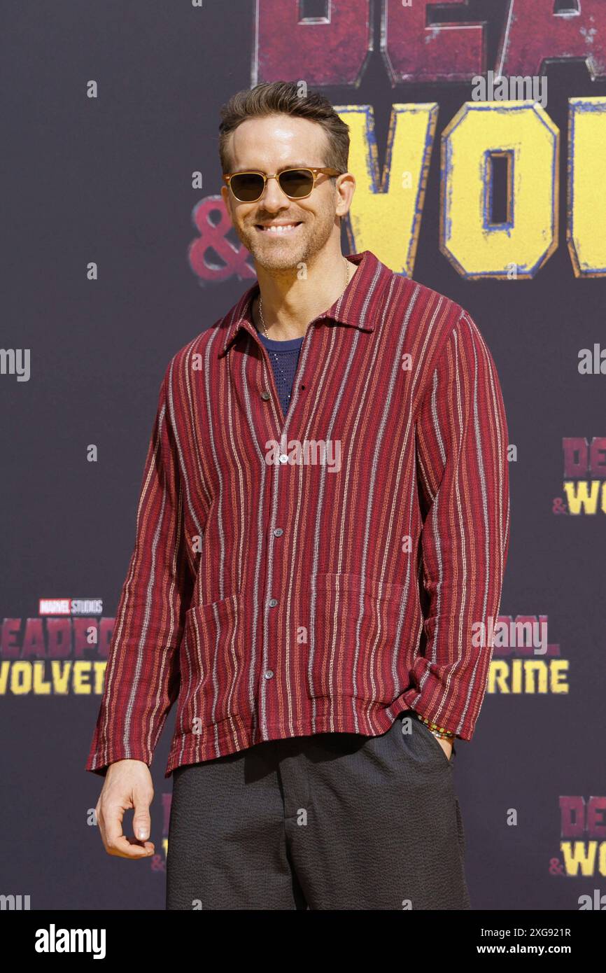 Ryan Reynolds bei der Deadpool & Wolverine Film Premiere am 7.07.2024 ...