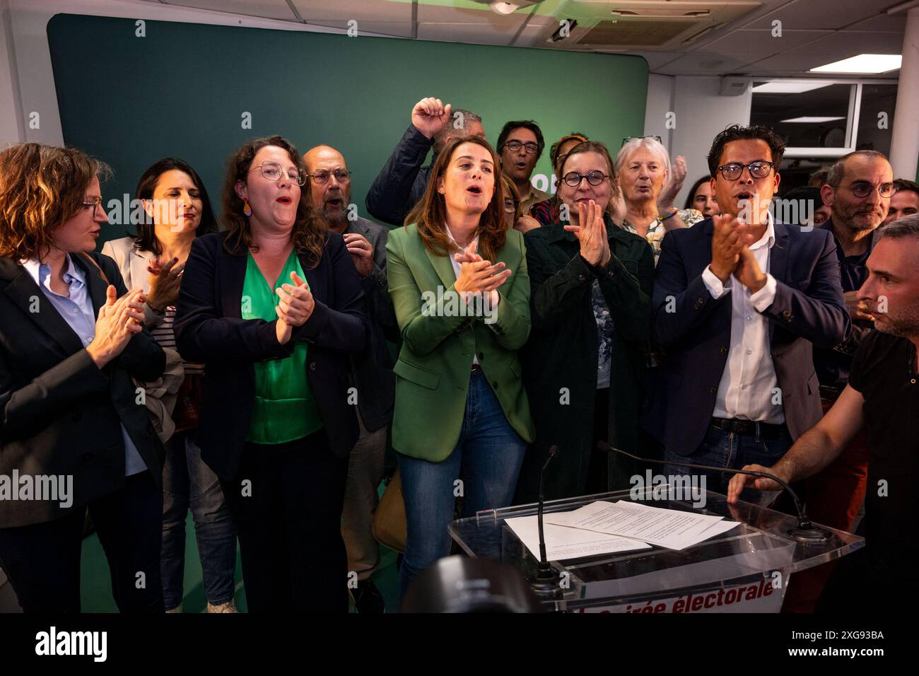 Marie Toussaint, Cyrielle Chatelain and National Secretary of The ...
