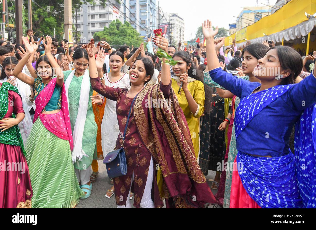 PATNA, INDIA - JULY 7: Devotees chant devotional songs during annual ...