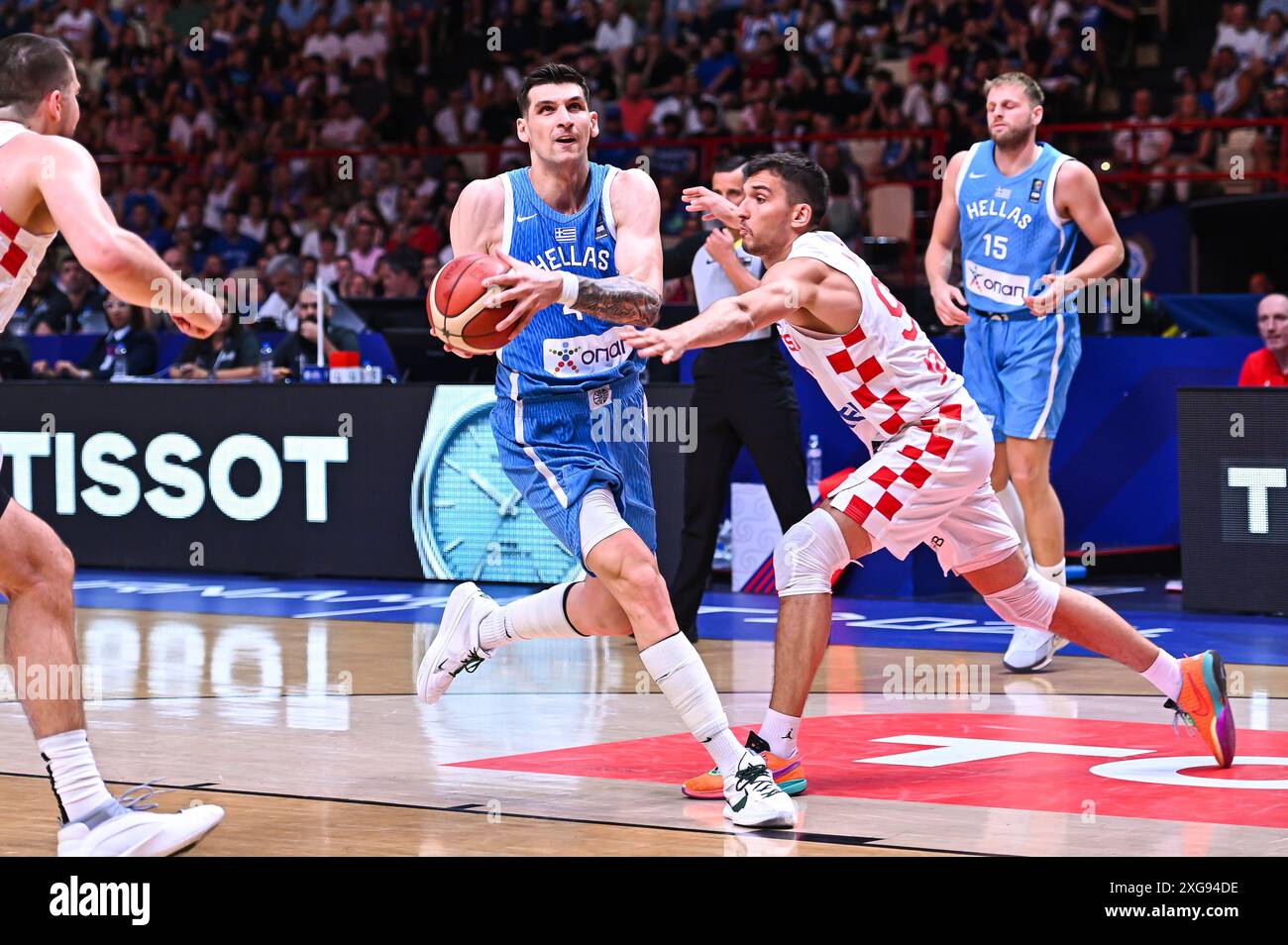 44 Dinos Mitoglou of Greece is playing during the FIBA Olympic ...