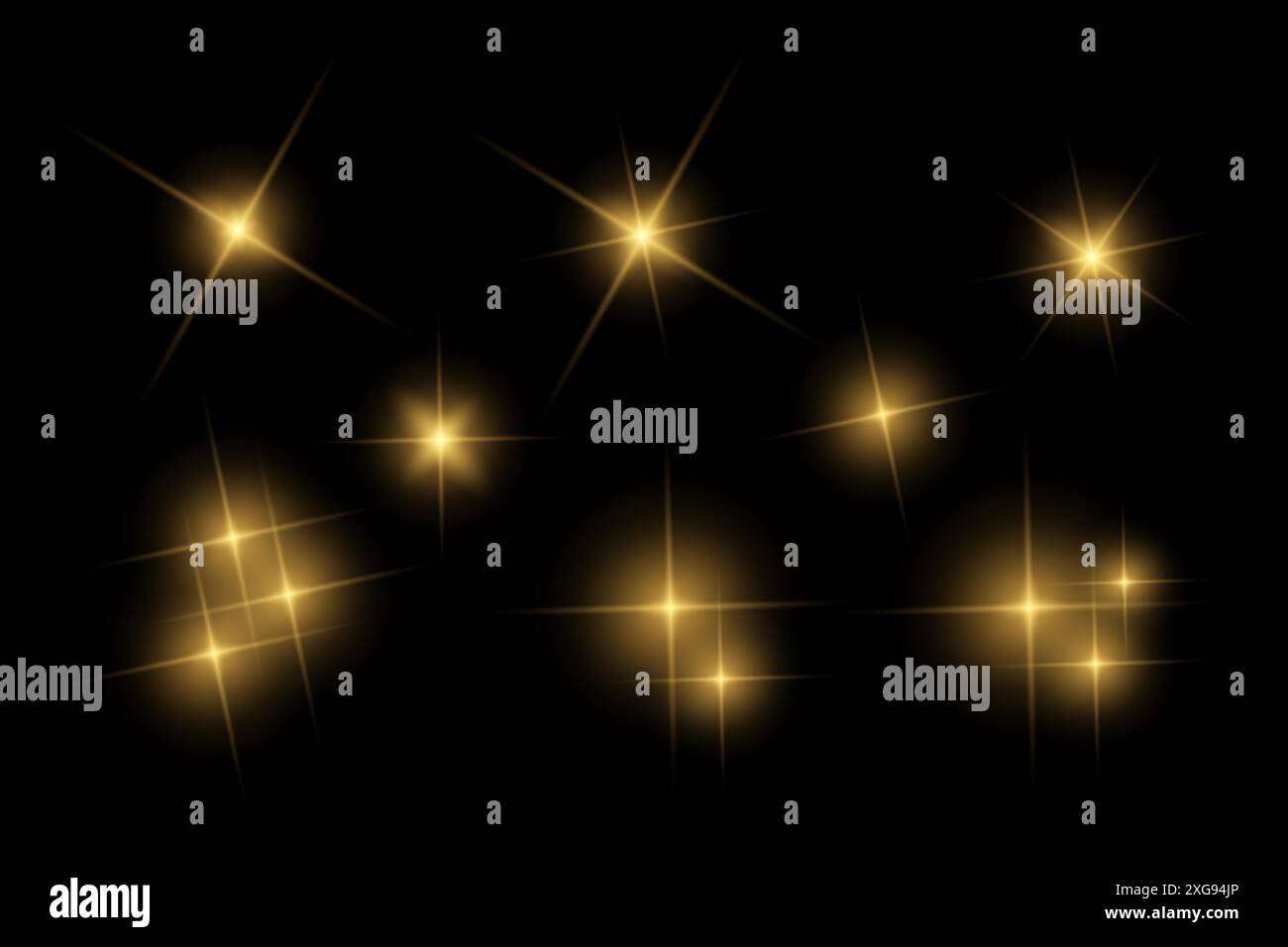 Golden sparkle lights, flashing lights, light effects, sunlight lens flare, glowing ray beams ...