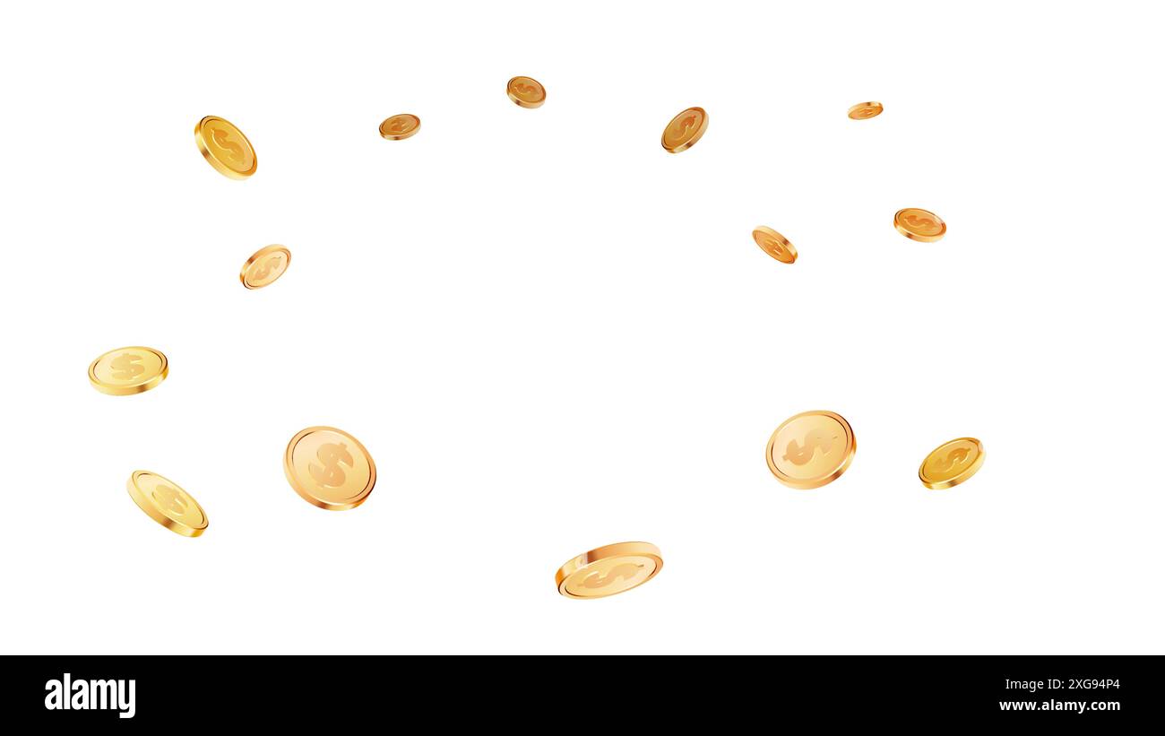Gold coins explosion on white background Stock Vector Image & Art - Alamy