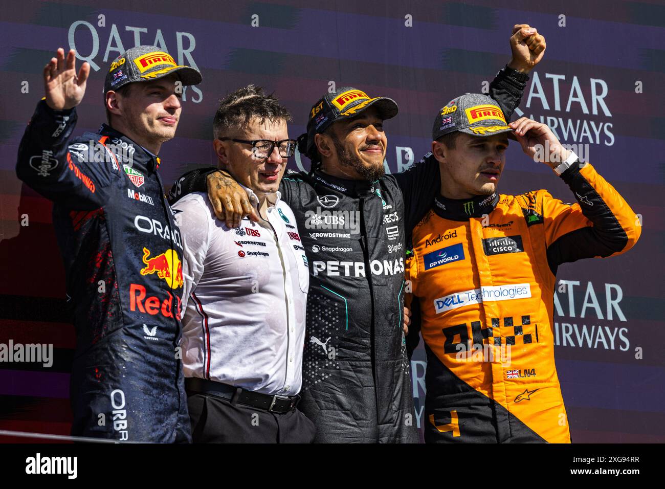 Podium of the Race on day 4, Sunday july 7, 2024 of the formula 1 qatar ...