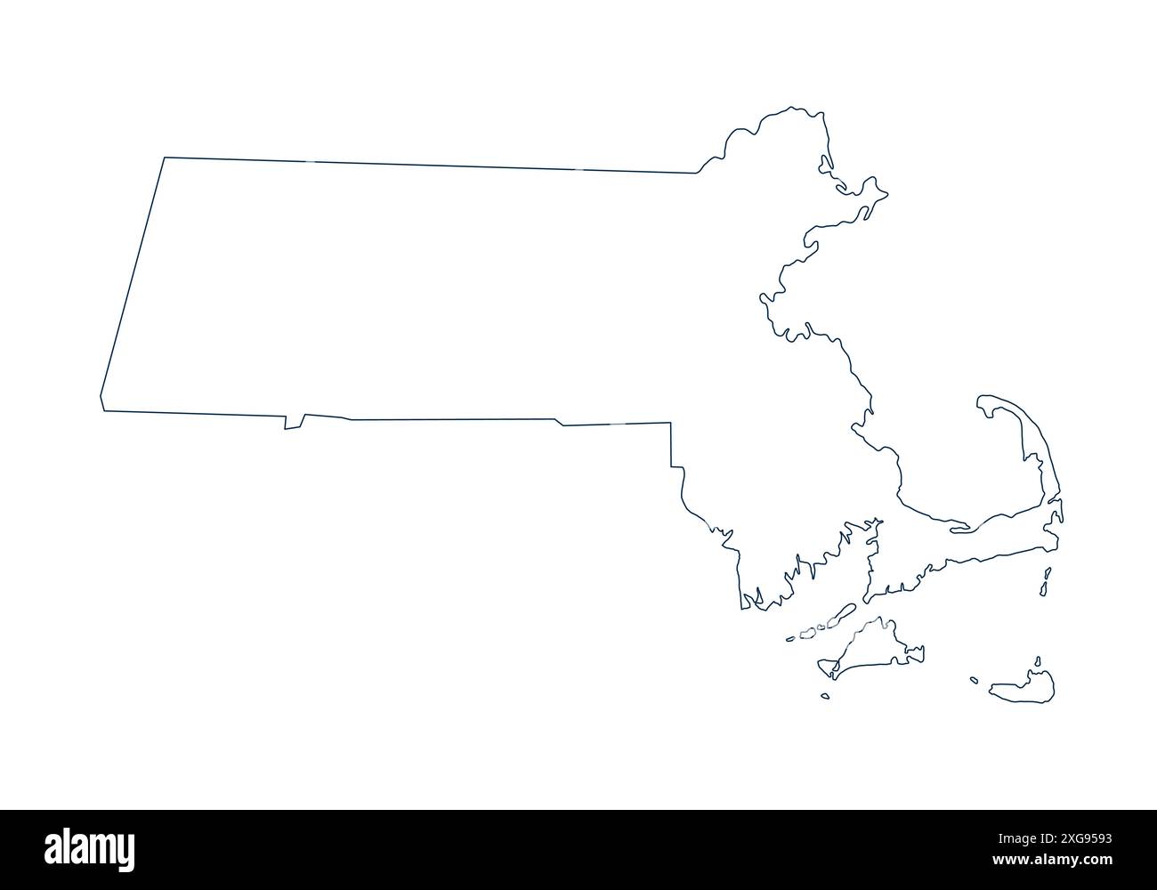 Massachusetts outline hi-res stock photography and images - Alamy